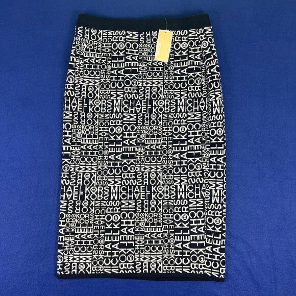 Michael Kors | Skirts | Nwt Michael Kors Skirt Knit Pencil Womens Designer Black White Size ...